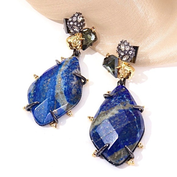 Alexis Bittar | Jewelry | Alexis Bittar Lapis Gunmetal Teardrop Dangle ...